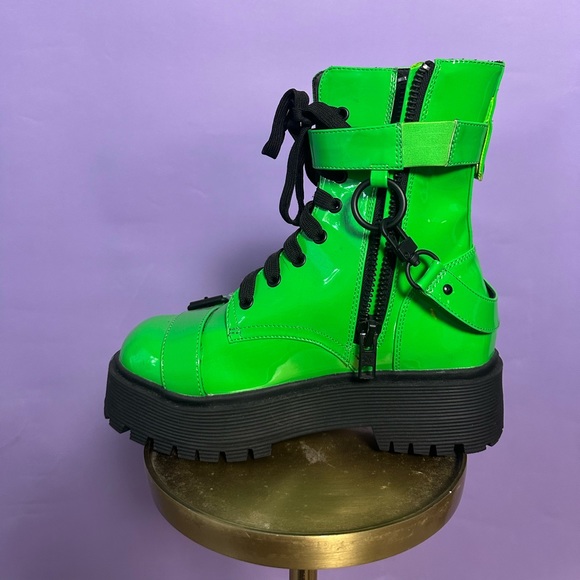 Dolls Kill | Shoes | Atomic Slime Combat Boots | Poshmark